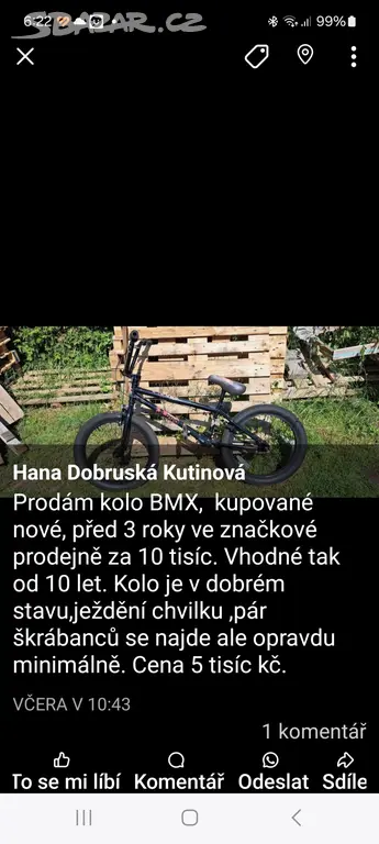 Kolo BMX - Lázně Bohdaneč - Bazar - Sbazar.cz