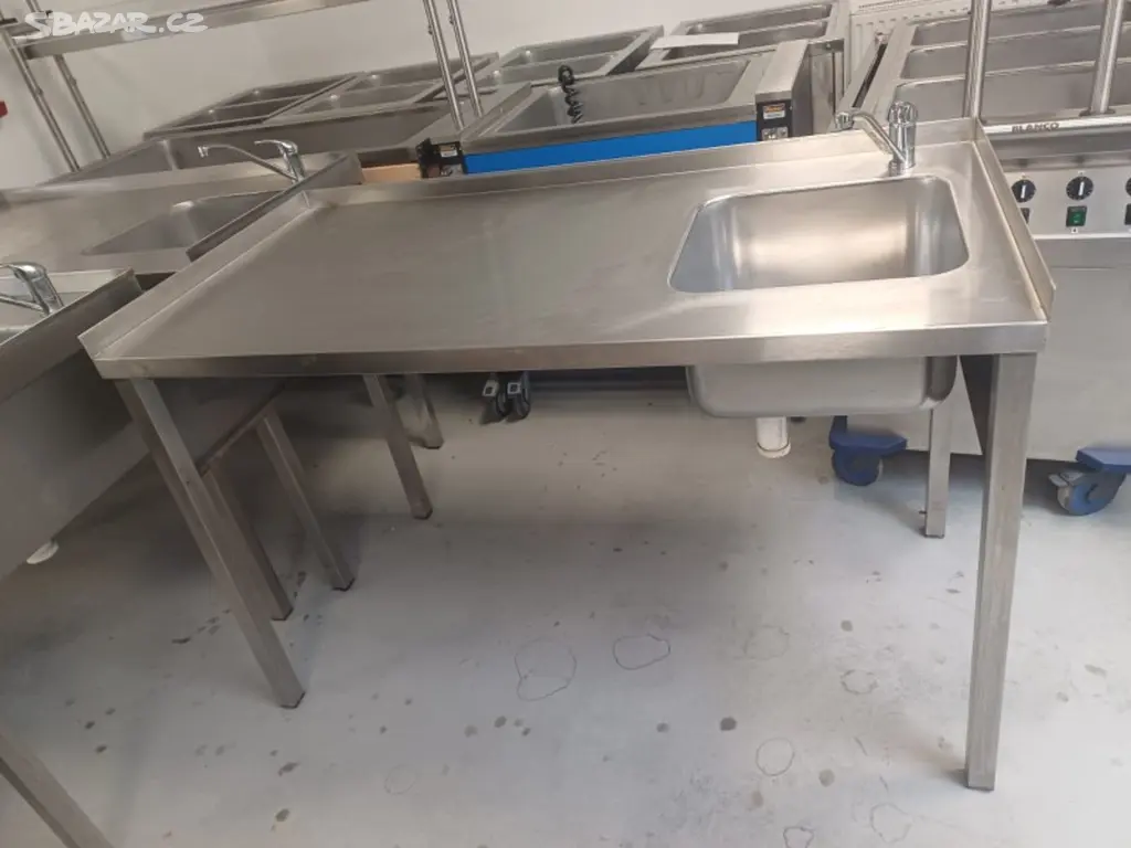 Nerezový stůl s dřezem vpravo 140 x 70 cm - Ostrava - Bazar - Sbazar.cz