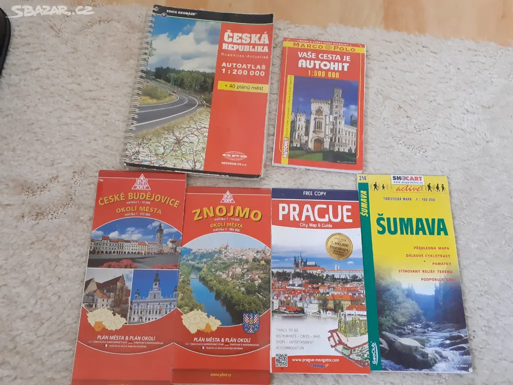 mapy a autoatlasy, cena za vše 70kč - České Budějovice, České ...