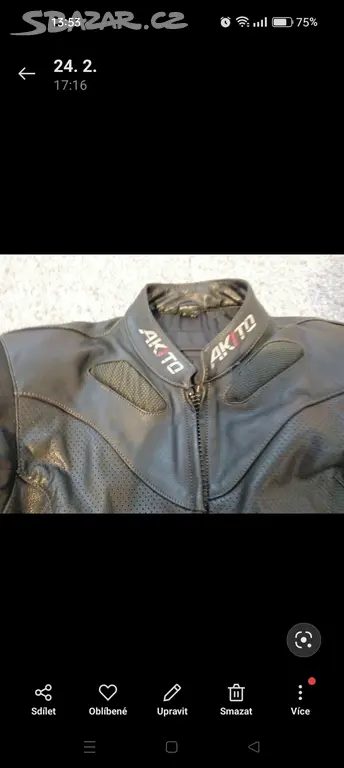 Pěkná kožená moto bunda Akito M - Týniště nad Orlicí - Bazar - Sbazar.cz