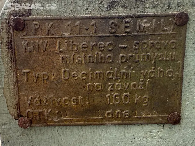 decimální váha decimálka rok 1955 - Brno-město - Bazar - Sbazar.cz