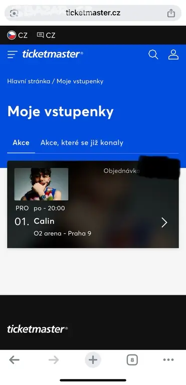 Lístky - Calin O2 arena Praha - Ostrava - Bazar - Sbazar.cz