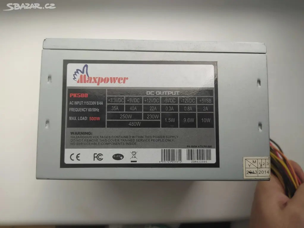 Počítačový zdroj MaxPower ATX PK500 - 500W - Veverská Bítýška - Bazar ...