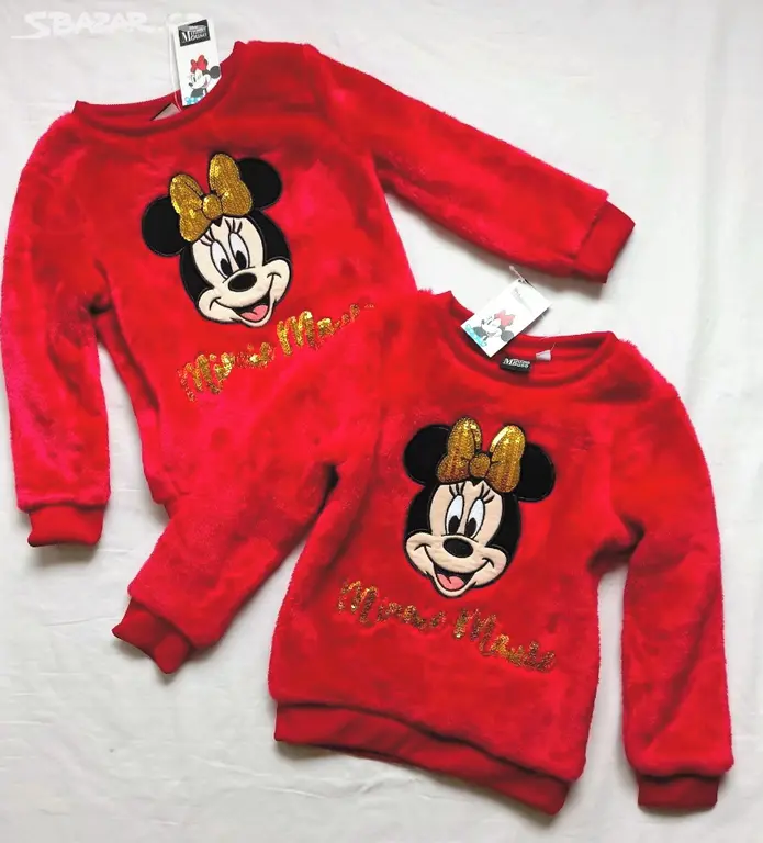 2 NOVÉ MIKINY-MINNIE MOUSE-dvojčata,2-3 roky,98 cm - Lázně Bělohrad ...