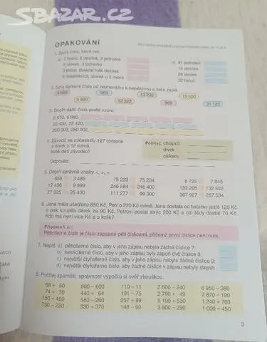 Matematika pro 5.rocnik ZŠ 1.dil - Praha - Bazar - Sbazar.cz