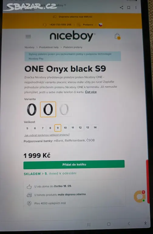 Platební prsten Niceboy. - Řevnice - Bazar - Sbazar.cz