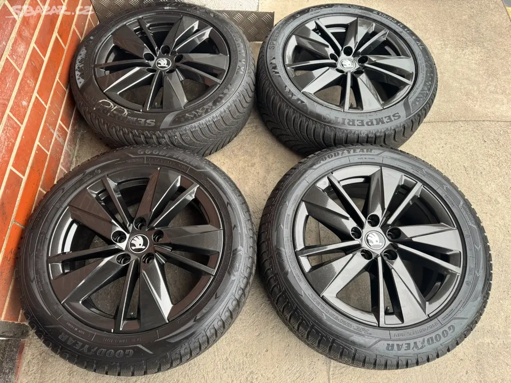 Alu 17" 5x112,škoda SCUTUS Black, zimní 90% KaroQ - Brno, Bystrc ...