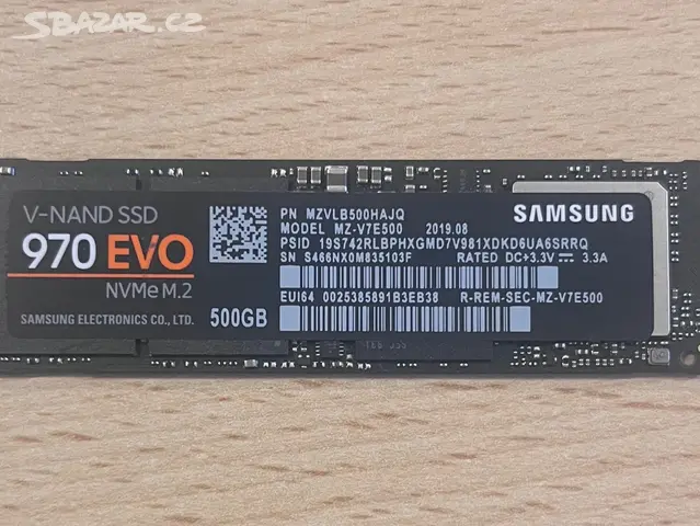 SSD disk M.2 Samsung 970 EVO 500 GB - Praha - Bazar - Sbazar.cz