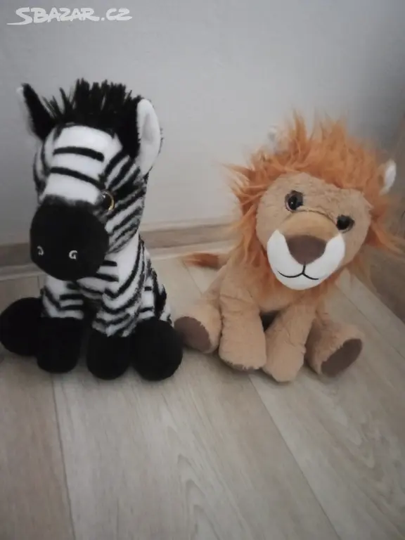 Plyšová zvířátka z Penny kolekce- zebra a lev - Příbram - Bazar - Sbazar.cz