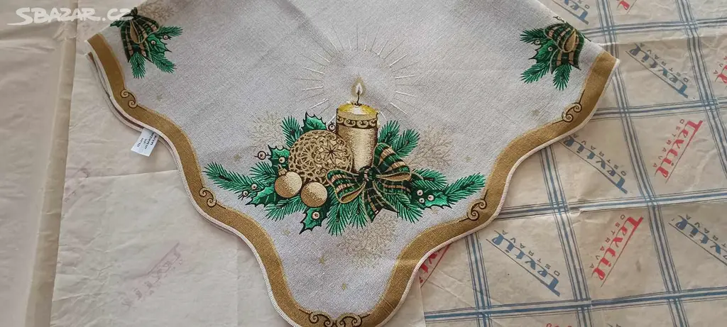 Retro vánoční ubrus se třpytkami - Ústí nad Orlicí - Bazar - Sbazar.cz