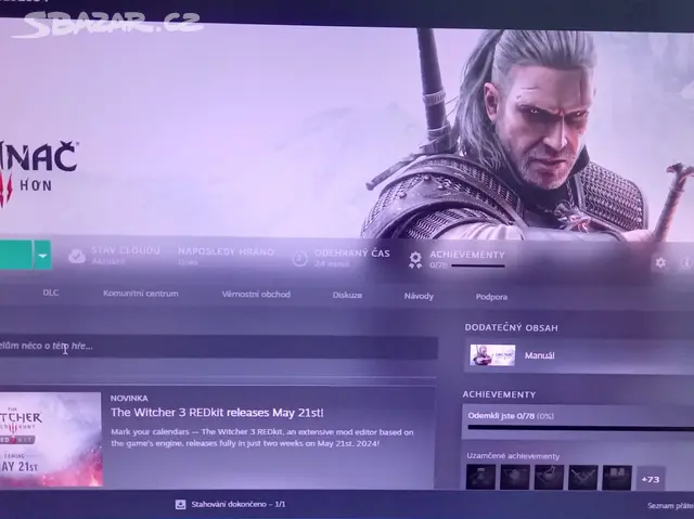 Počítačová hra zaklínač 3 divoký hon STEAM - Praha - Bazar - Sbazar.cz