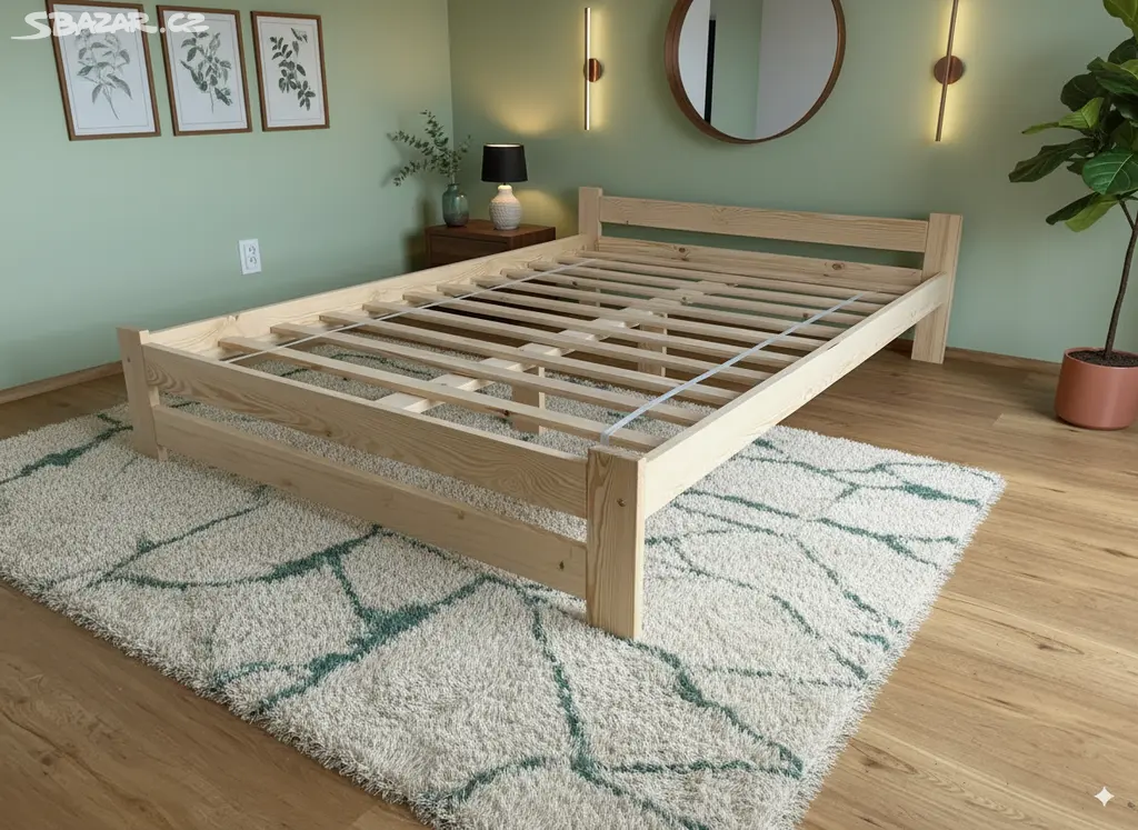 Nová postel MASIV 140x200 cm + ROŠT - Praha - Bazar - Sbazar.cz