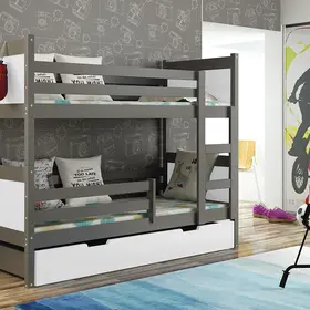 NOVÁ Patrová postel palanda bílá grafit MASIV - Praha - Bazar - Sbazar.cz