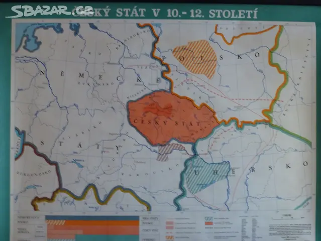 Mapa školní - Český stát 10 - 12 století - Liberec - Bazar - Sbazar.cz