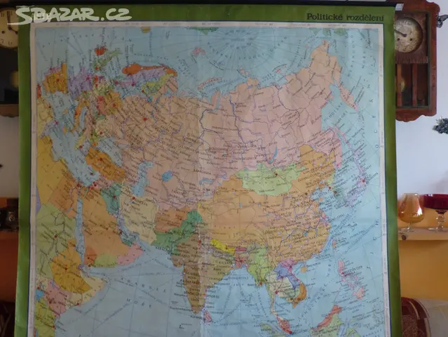 Zeměpisná mapa ASIE - Liberec - Bazar - Sbazar.cz