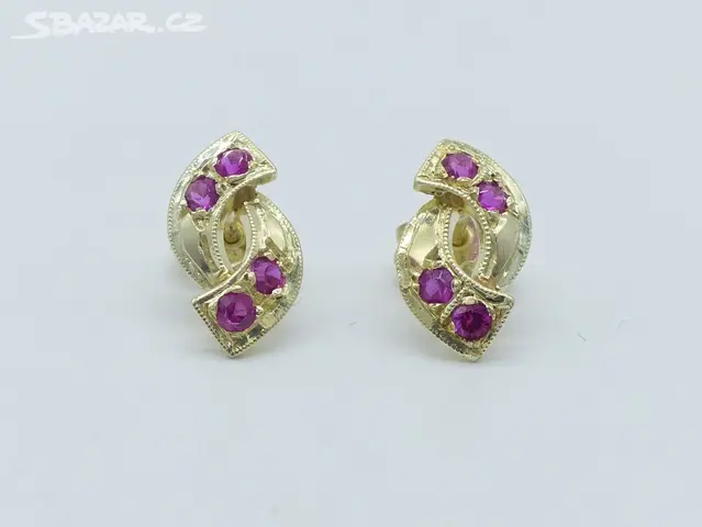 Zlaté náušnice 1,85g+500 šperků klik na další na- - Praha, Nové Město - Bazar - Sbazar.cz