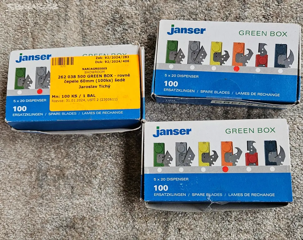 JANSER náhradní čepele GREEN BOX oranžové - Teplice - Bazar - Sbazar.cz