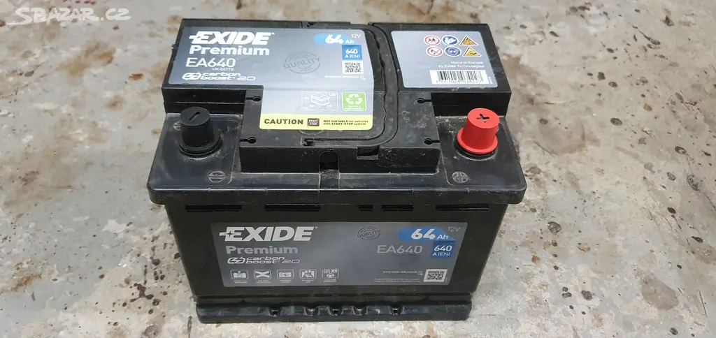 Autobaterie Exide Premium 64 Ah, 640 A, rok stará - Velký Újezd - Bazar ...