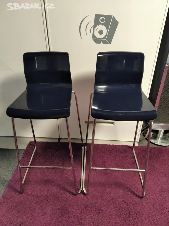 IKEA Barová stolička GLENN modrá - Praha, Strašnice - Bazar - Sbazar.cz