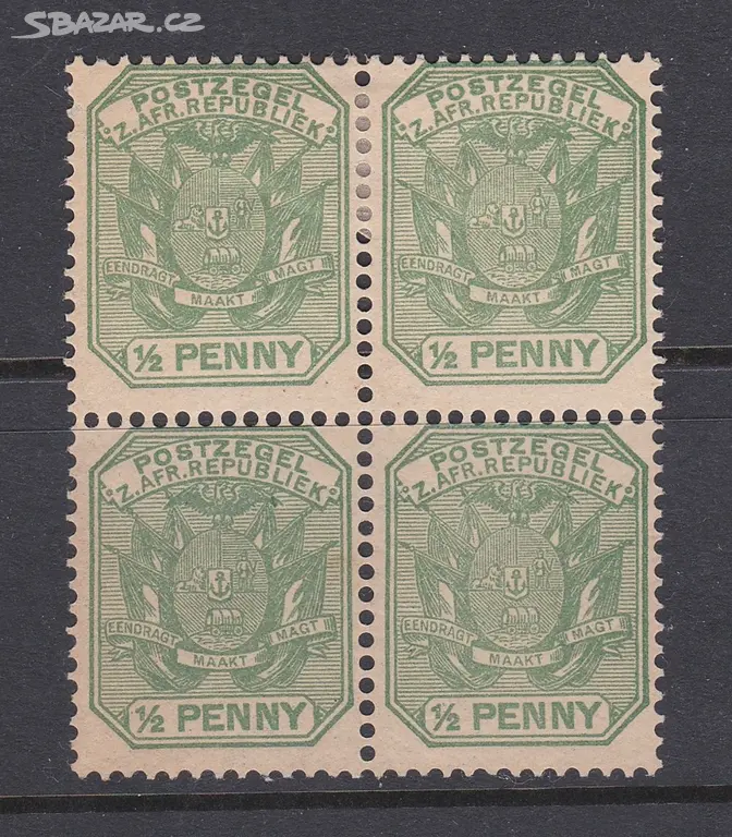 Transvaal 1896 Half Penny SG 216 čtyřblok * - Skalná - Bazar - Sbazar.cz