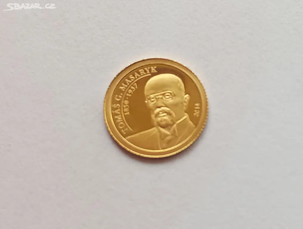 Zlatá pamětní medile T.G.Masaryk Proof 0,5g zlat - Velké Meziříčí ...