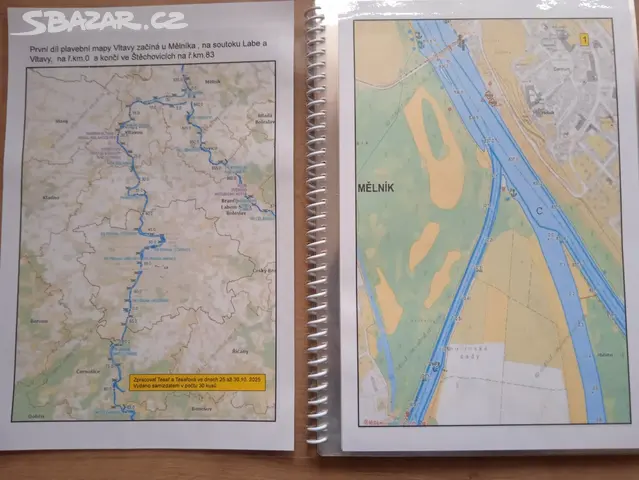 Plavební mapa Vltavy - Teplice - Bazar - Sbazar.cz