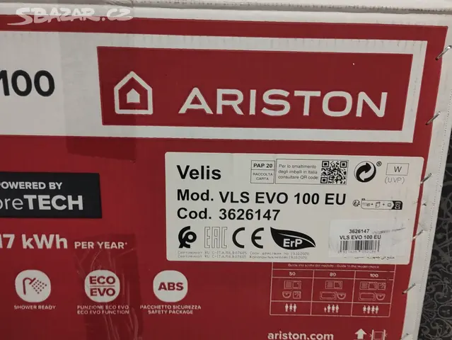 Bojler 100l - Ariston VELIS EVO 100 - Praha, Nebušice - Bazar - Sbazar.cz