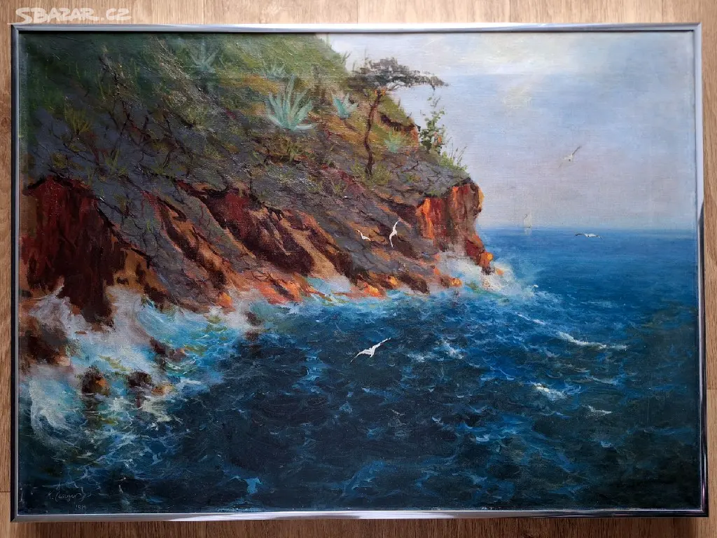 Starožitný obraz KAREL LANGER z roku 1919 - Habry - Bazar - Sbazar.cz