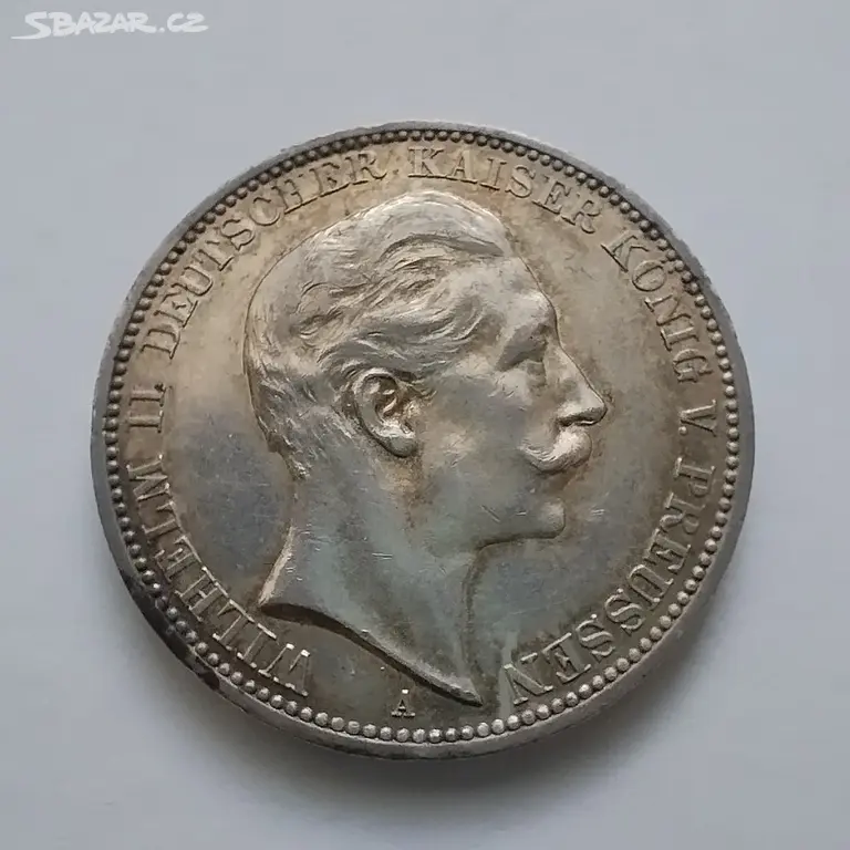 3 Marka 1912 A Vilhelm II. - Frýdek-Místek - Bazar - Sbazar.cz