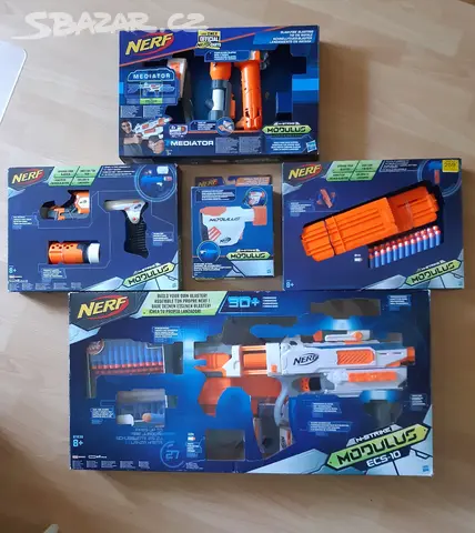 Pistole Nerf Modulus unikátní komplet set,5 krabic - Litvínov - Bazar ...