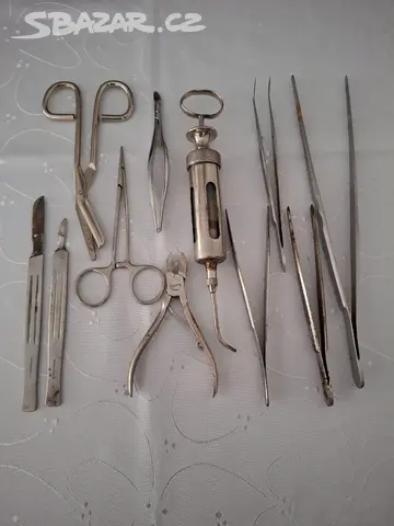 Retro lékařské nástroje 11 kusů vše 500 Kč - Praha 9 - Bazar - Sbazar.cz