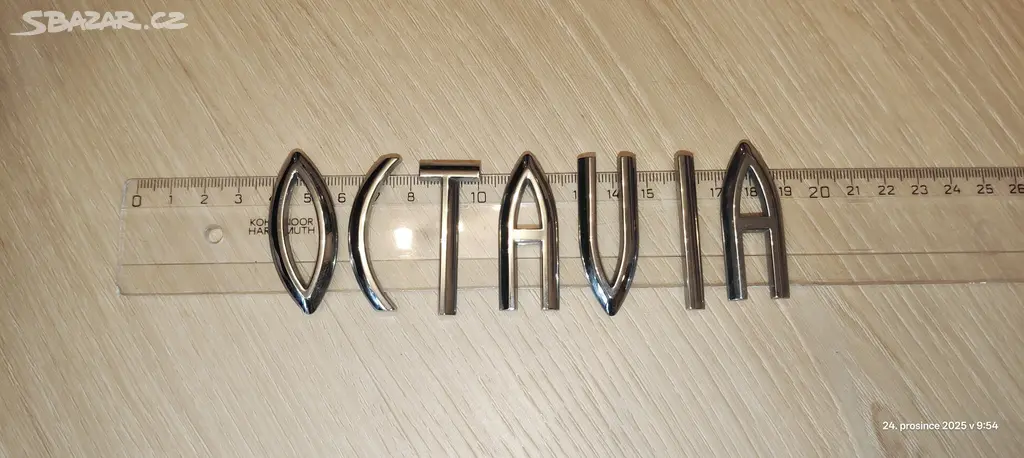Octavia 1st gen chrom logo, nápis, ORIGINAL - Bořetice - Bazar - Sbazar.cz