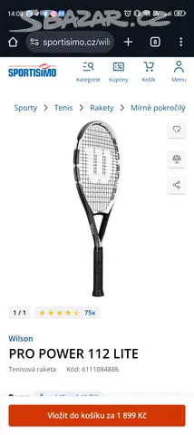 Tenisová raketa a obal - Brno - Bazar - Sbazar.cz