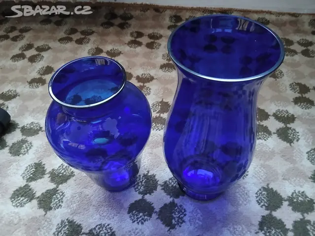 váza, kobalt, modrá, Bohemia Crystal, Nový Bor - Karviná - Bazar ...
