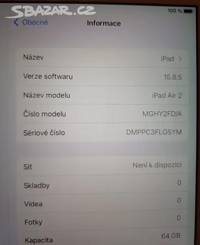 Tablet Apple iPad Air 2 64GB - Plzeň - Bazar - Sbazar.cz