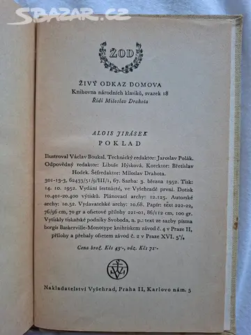 Poklad - Alois Jirásek - Praha - Bazar - Sbazar.cz