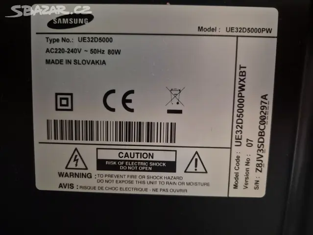 Samsung UE32D5000 32" LED TV - Volduchy - Bazar - Sbazar.cz