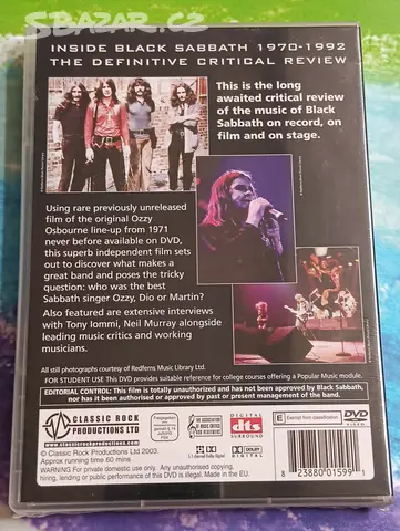 DVD Black Sabbath: Inside Black Sabbath 1970-1992 - Ostrava, Moravská ...