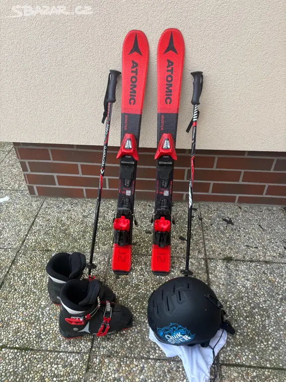 Set dětských lyží atomic a lyžáků atomic + přilba - Břeclav - Bazar ...
