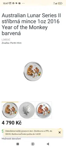 Lunar Series II 1oz Year of the Monkey Perth Mint - Krnov - Bazar ...