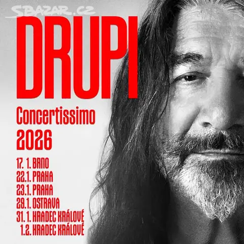 2 ks vstupenek na koncert DRUPI - Praha 22.1.2026 - Liberec - Bazar ...