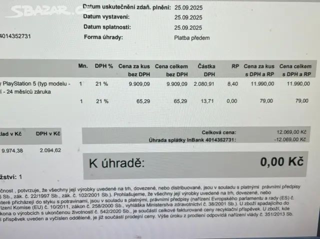 Sony Playstation 5 slim s mechanikou Záruka 20 měs - Nový Bor - Bazar ...