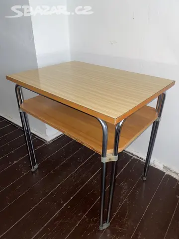 Retro chromovaný trubkový stolek 70.léta - Slaný - Bazar - Sbazar.cz