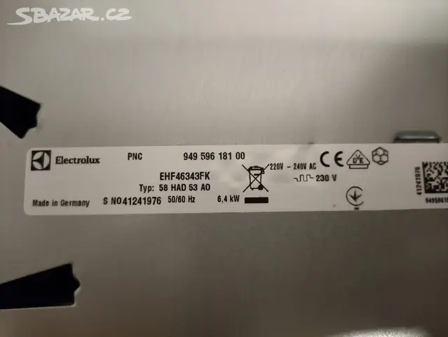 Sklokeramická deska Electrolux - Praha, Stodůlky - Bazar - Sbazar.cz