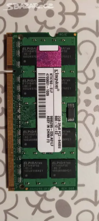 Operační paměť- RAM, jeden kus 2GB - Bystřice pod Hostýnem - Bazar ...
