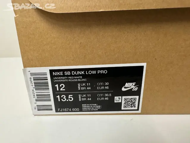 Nike Dunk Low SB University Red Gum - Praha 4 - Bazar - Sbazar.cz