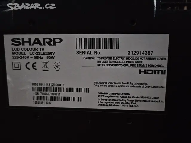 Televize Sharp - Kladruby - Bazar - Sbazar.cz