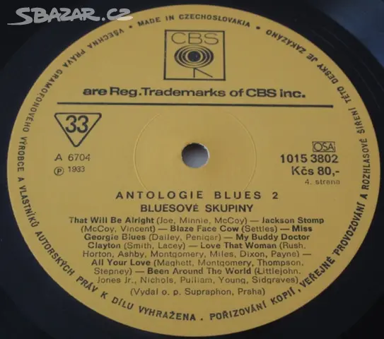 LP 2x vinyl mono Antologie Blues(2) r. 1983/231/ - Klatovy - Bazar ...