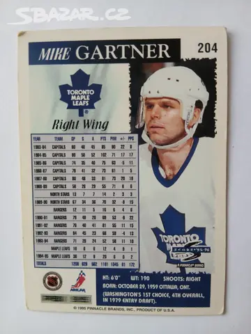 Hokejová karta Mike Gartner Score 95-96 - Hradec Králové - Bazar ...