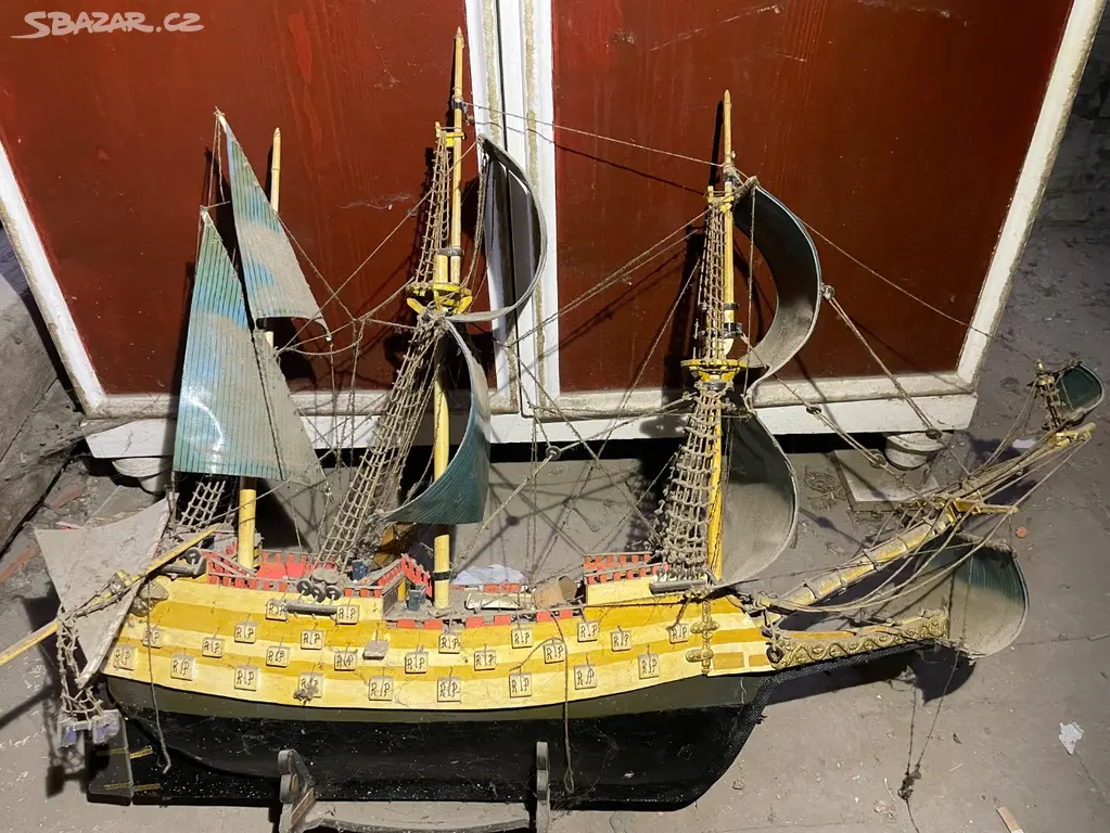 Starý dřevěný model lodi - Teplice - Bazar - Sbazar.cz